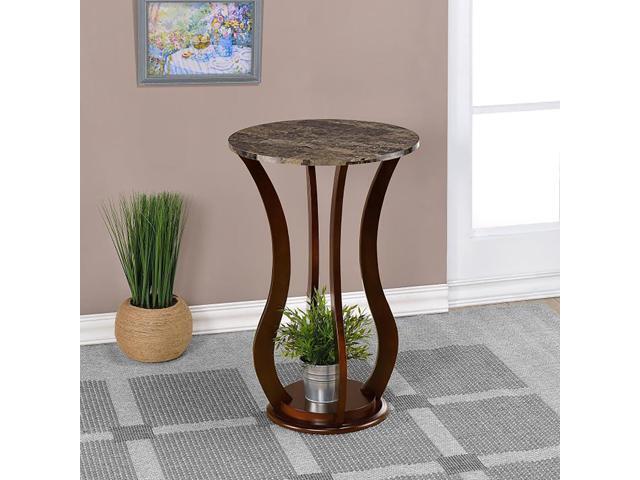 Click here for Brown Round Accent Table with Faux Marble Top prices