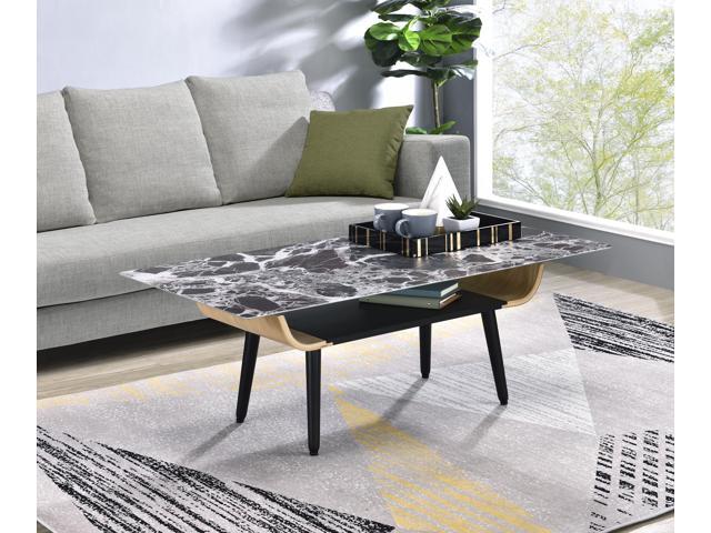 Click here for Landon 47 Coffee Table with Glass Black Marble Tex... prices
