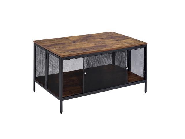 Click here for Antique Oak and Black Coffee Table with 4 Sliding... prices