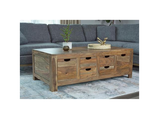Click here for Salishan Natural Sheesham 6-Drawer Coffee Table prices