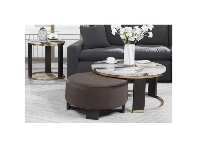 Click here for Nesting Coffee Table Set of 2  Faux Marble Top Rou... prices