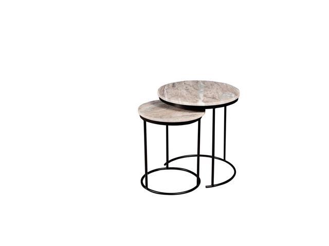 Click here for Marble Nesting Coffee Table Set Of 2 With Metal Fr... prices