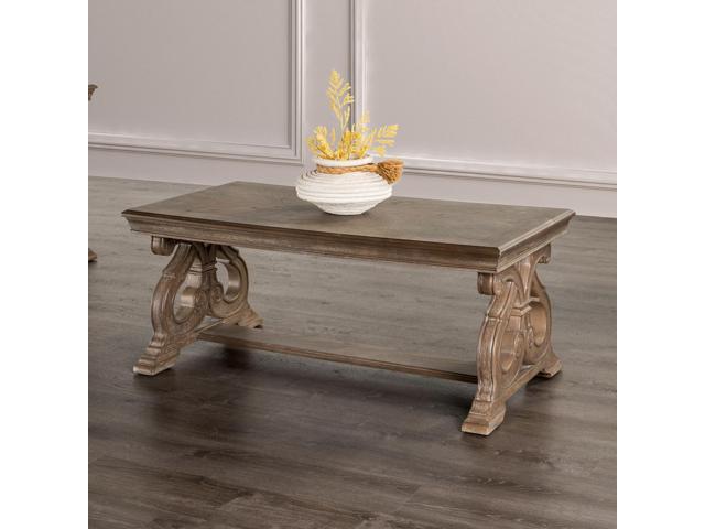Click here for 1pc Coffee Table Traditional Style Curved Scroll L... prices
