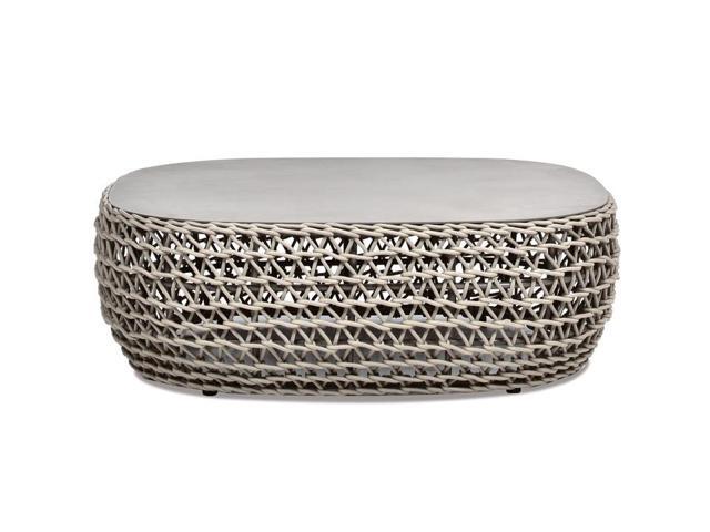 Click here for Willow 40.5 Oval Woven Patio Coffee Table  Light B... prices