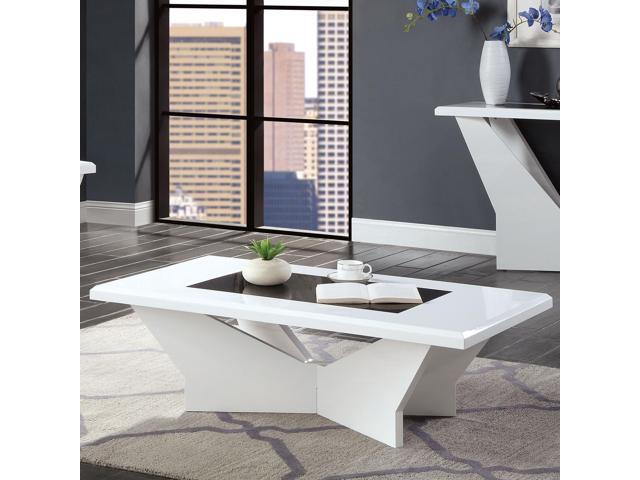 Click here for White Finish 1pc Coffee Table Contemporary style h... prices