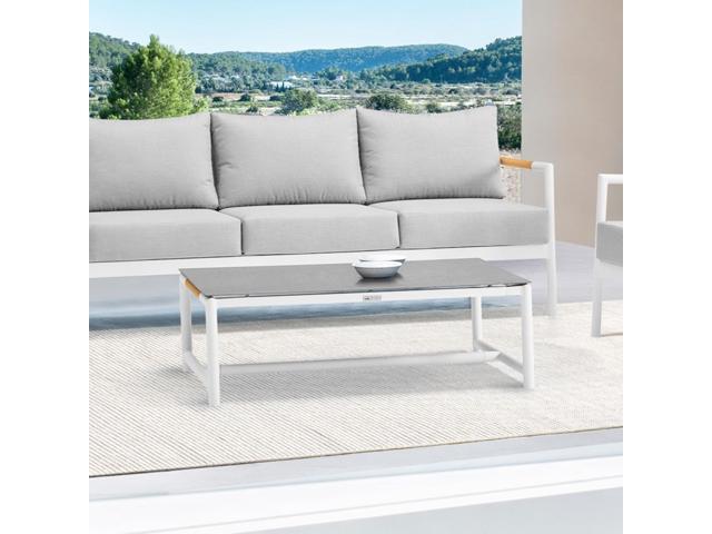 Click here for Crown Aluminum and Teak Wood Outdoor Coffee Table... prices