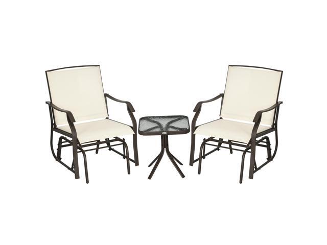 Click here for Outsunny 3 Piece Outdoor Glider Chair with Coffee... prices