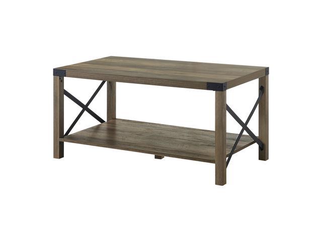 Click here for Rustic Oak Coffee Table with Bottom Shelf prices