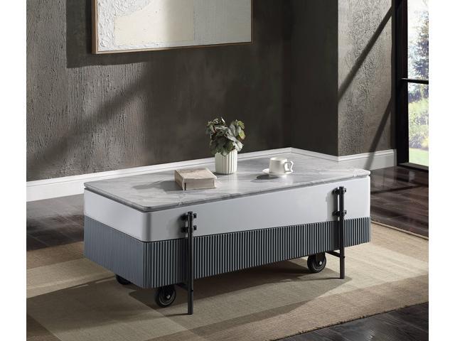 Click here for Grey and White High Gloss Coffee Table with Lift T... prices