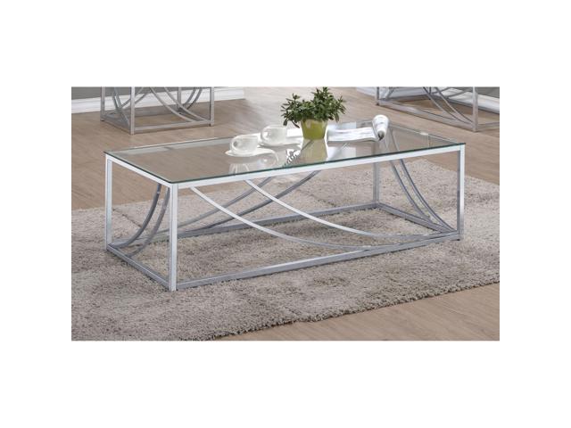Click here for Brianne Glass and Chrome Coffee Table with Metal L... prices