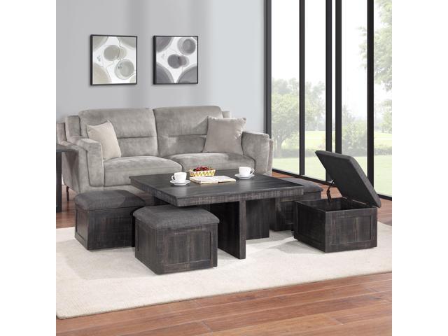 Click here for Moseberg 38 Gray Oak Coffee Table with Storage Sto... prices