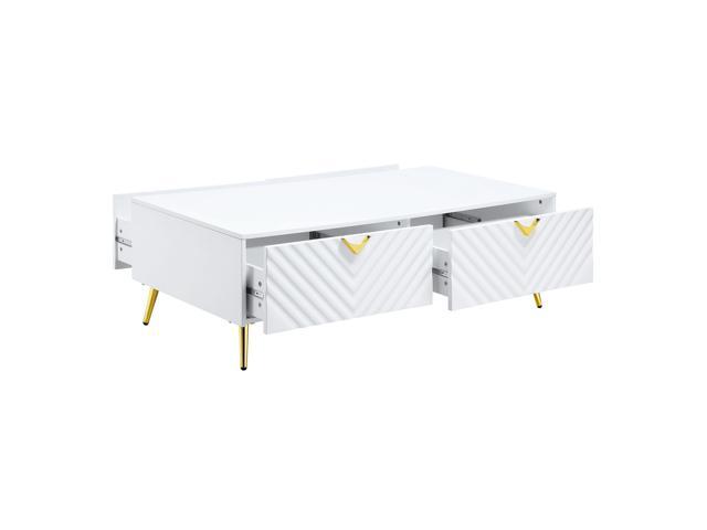 Click here for Gaines White High Gloss Finish Coffee Table prices