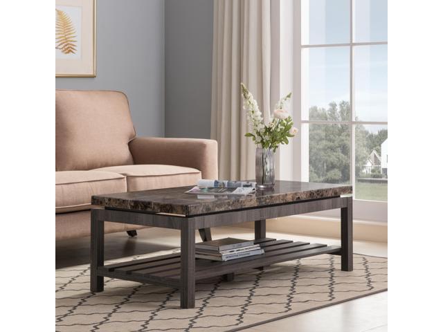 Click here for Coffee Table Occasional Faux Marble Slat shelf cou... prices