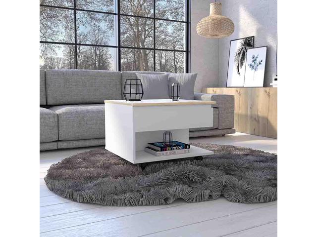 Click here for Lift Top Coffee Table Mercuri  Casters  White / Li... prices