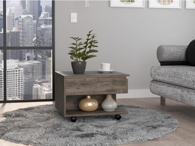 Click here for Dark Brown 1-Drawer 1-Shelf Lift Top Coffee Table prices