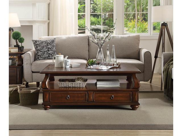 Click here for Walnut 4-Drawer Coffee Table with 1 Shelf prices