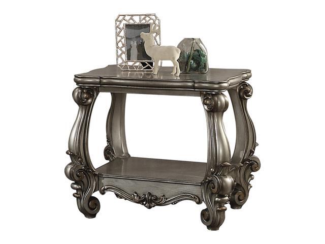Click here for Antique Platinum End Table with Bottom Shelf prices