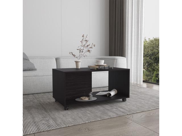 Click here for Coffee Table  4 Wheels  1 Shelf  Black prices