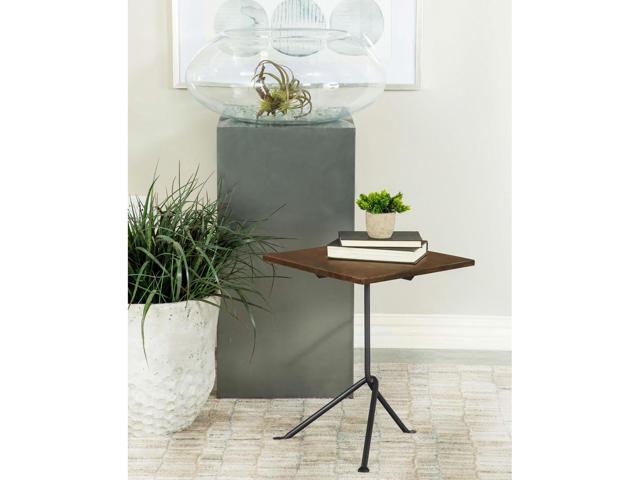 Click here for Dark Brown and Gunmetal Accent Table with Tripod L... prices