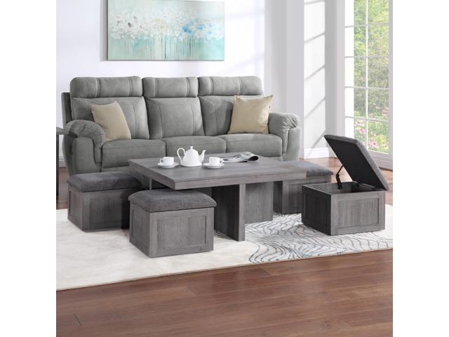 Click here for Moseberg 38 Distressed Gray Coffee Table with Stor... prices
