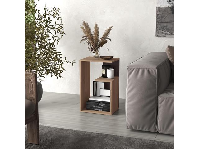 Click here for Everet 25 High 3-Tier Shelf Side Table Wengue - Bl... prices