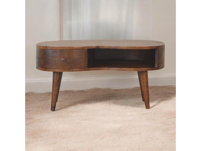 Click here for Chestnut Wave Coffee Table  Nordic Legs  1 Drawer... prices