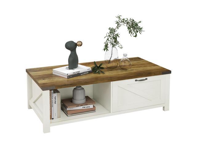 Click here for HOMCOM Farmhouse Coffee Table with Storage and Dra... prices