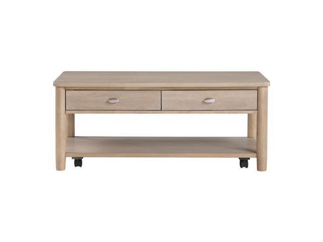 Click here for Classic Natural Finish 1pc Cocktail Table with Two... prices