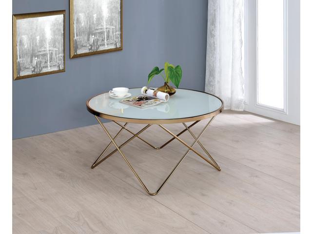 Click here for Valora Frosted Glass Top & Champagne Finish Coffee... prices