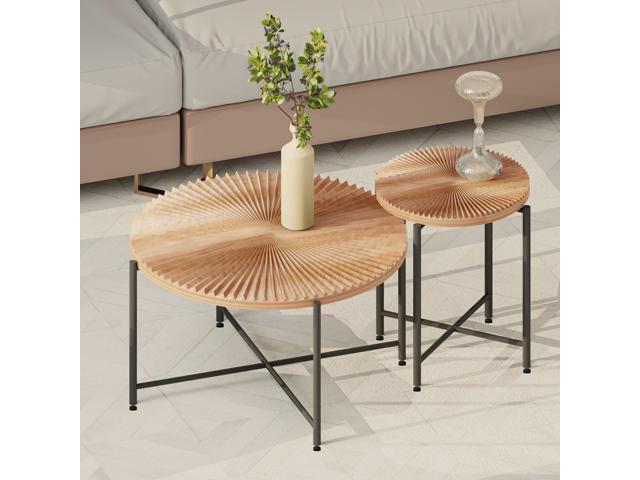 Click here for Radial Pattern 2-Piece Coffee and End Table Set Wa... prices