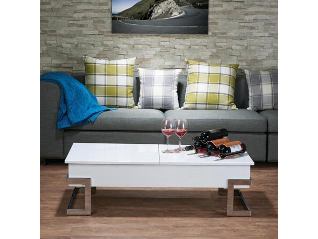 Click here for Calmam White High Gloss & Chrome Finish Coffee Tab... prices