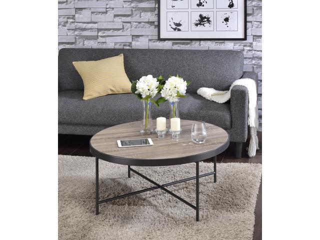 Click here for Bage Weathered Gray Oak & Metal Finish Coffee Tabl... prices