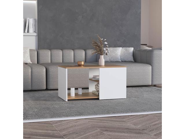 Click here for Adele 31 Wide Coffee Table with Three Shelves Whit... prices