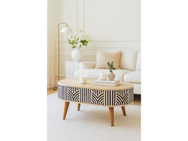Click here for Edessa Bone Inlay Coffee Table  2 Drawers Nordic L... prices