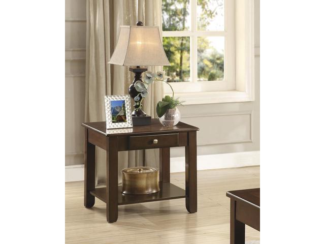 Click here for Contemporary End Table with Drawer and Shelf Dark... prices