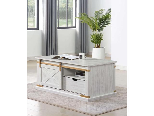 Click here for Antique White Gold Accents Rustic Style 1pc Coffee... prices