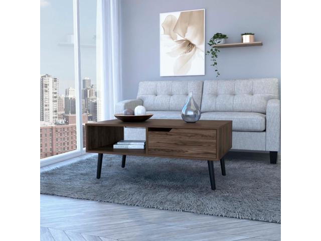Click here for Coffee Table  One Open Shelf  One Drawer  Dark Wal... prices