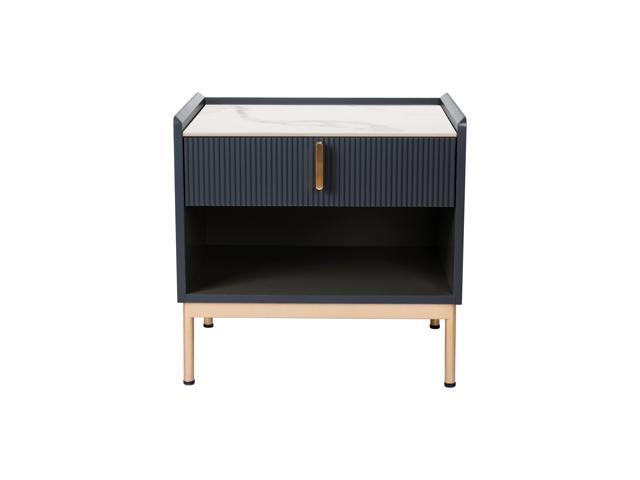 Click here for Modern White/Grey End Table Or Night Stand Stone T... prices