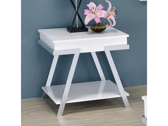 Click here for Contemporary Style White 1pc End Table High Gloss... prices