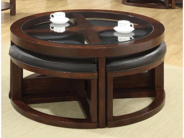 Click here for Dark Walnut Coffee Table Glass Insert Top Ottoman... prices