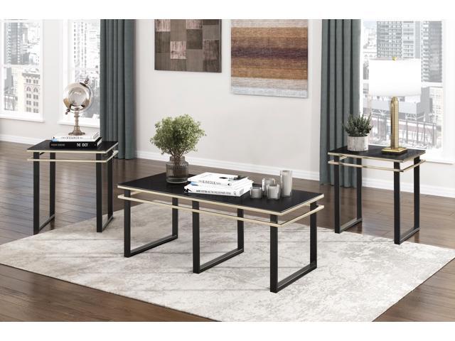 Click here for Black Coffee Table and End Tables Set Occasional 3... prices