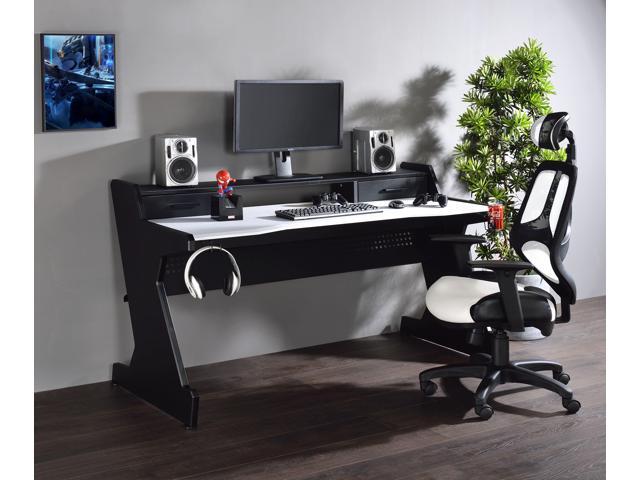 Click here for Black and White 2-Drawer Gaming Desk prices