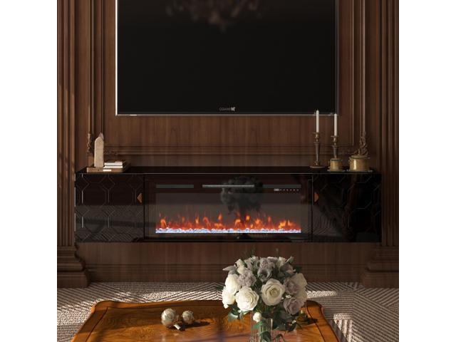 Click here for 67 in. Black Media TV Stand in High Gloss Paint MD... prices