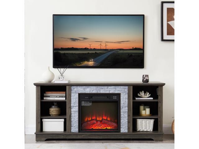 Click here for Mantel Electric Fireplace Stone TV Media Stand wit... prices