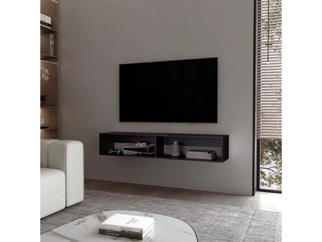 Click here for Wengue Floating Media Rack in Melamine with 2-Shel... prices