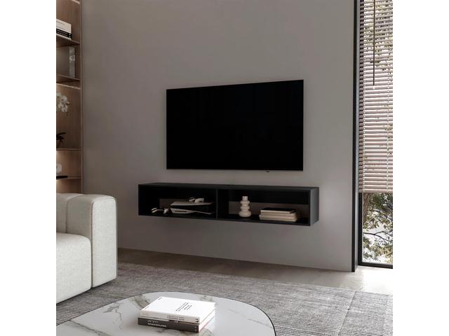 Click here for Black 2-Shelf Central Floating Media Rack prices