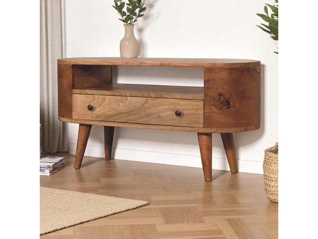 Click here for Solid Wood Mini Rounded Entertainment Unit  Nordic... prices