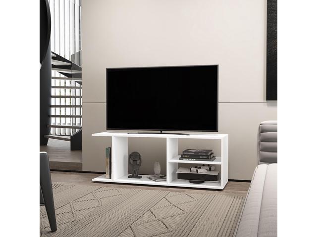 Click here for Tubac TV Rack in Melamine with Open Storage  White prices