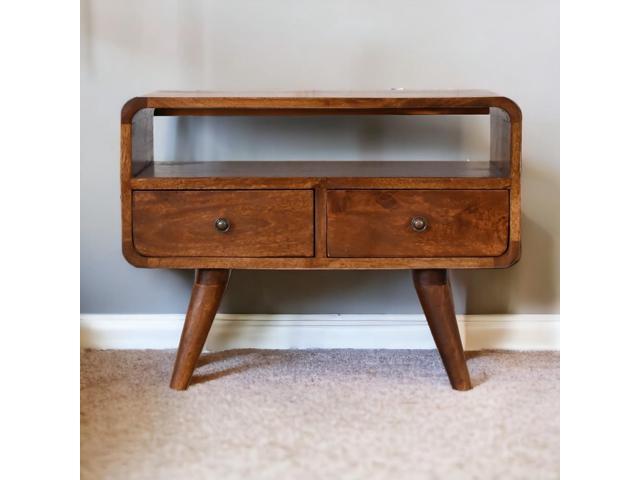 Click here for Solid Wood Mini Chestnut Curved Media Unit with 2-... prices