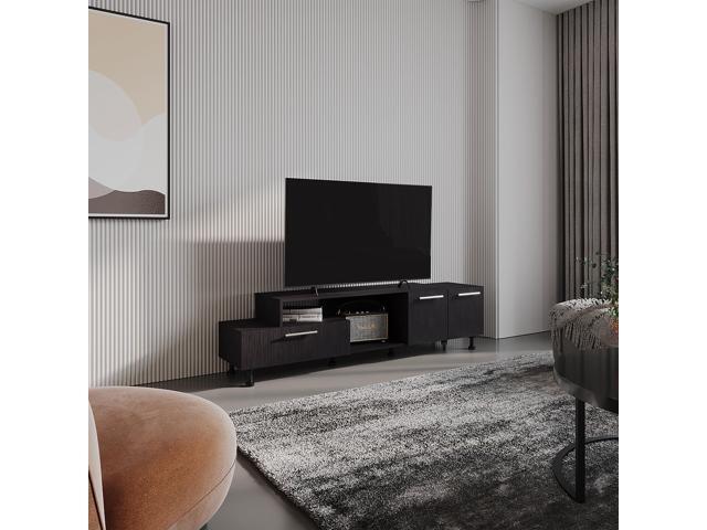 Click here for Athol 69 Wide Two-Tier Tv Stand Black with one pul... prices